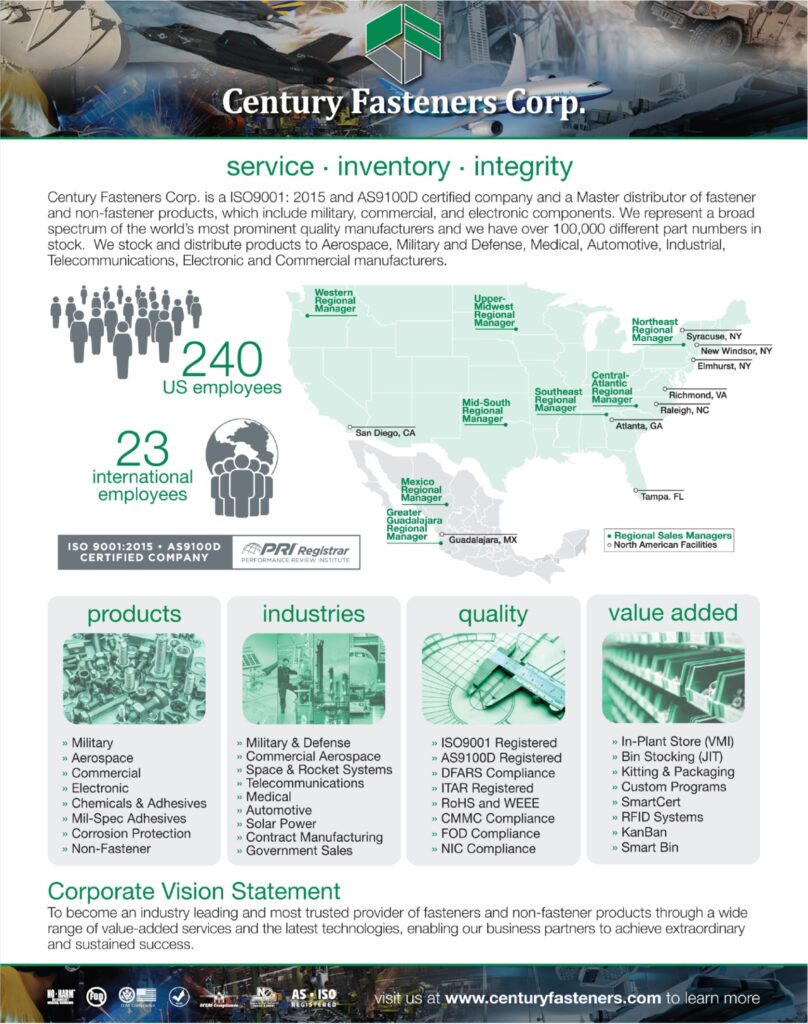 Corporate Fact Sheet - Century Fasteners Corp.