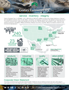 Corporate Fact Sheet - Century Fasteners Corp.